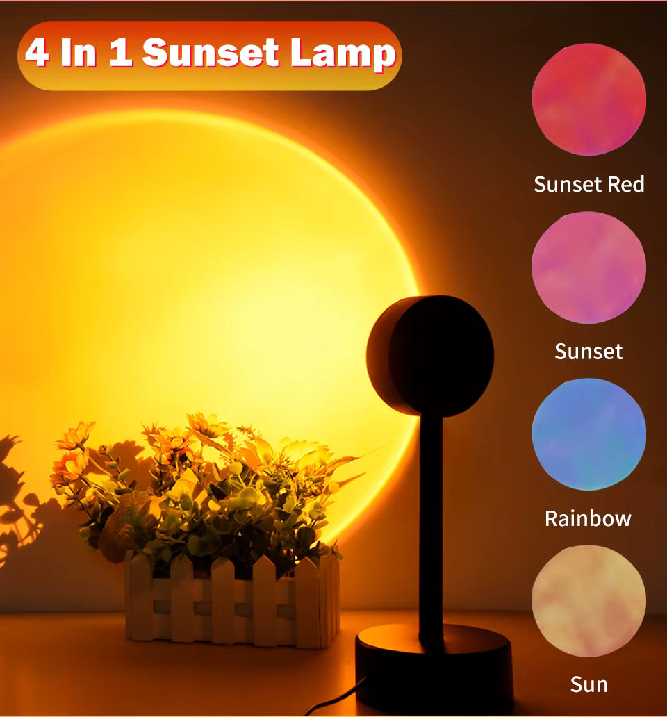 Warm Sunset Glow Mood Lamp – Stylish Night Light for Home Decor & Cozy ...